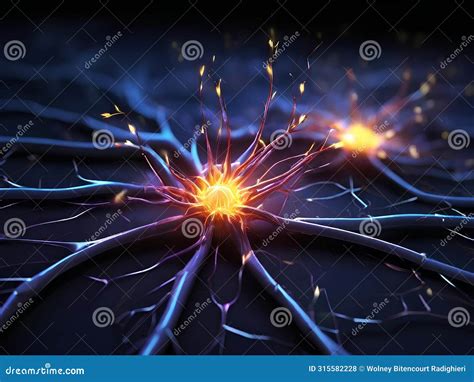 Image Of A Neuron Receiving An Electrical Impulse 4 Stock Illustration Illustration Of