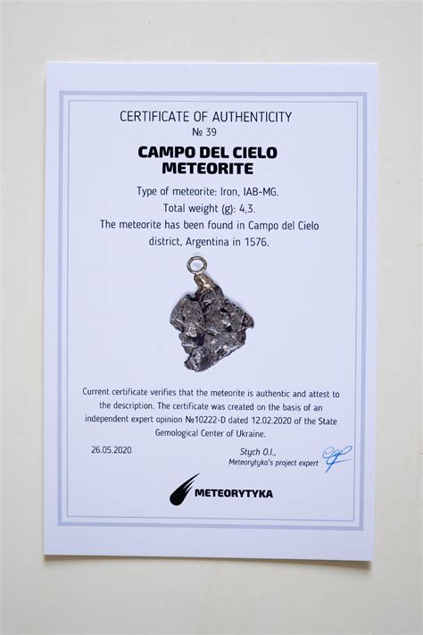 100 Real Meteorite Certificate Of Authenticity Campo Del Etsy Uk 100 Real Meteorite Certificate Of Authenticity Campo Del Etsy Uk
