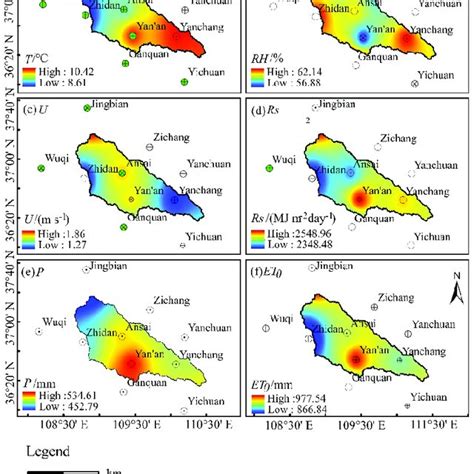 Spatial Distribution Of Factors A Air Temperature B Humidity C