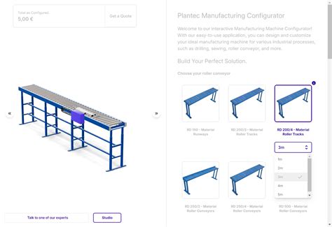 Roller Conveyor Configurator With 3d Configurator Konfigear
