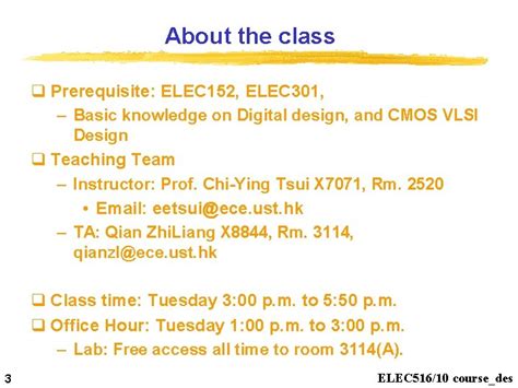 ELEC 516 VLSI System Design And Design Automation
