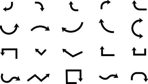 검은색 화살표 아이콘 집합입니다 곡선 포인터를 옆으로 돌립니다 방향 오른쪽 왼쪽 아래 위로 검은색에 대한 스톡 벡터 아트 및 기타 이미지 Istock