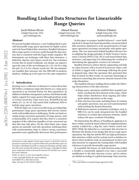 Pdf Technical Report Bundling Linked Data Structures For