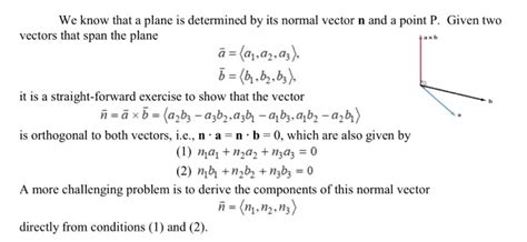 Solved We Know That A Plane Is Determined By Its Normal Chegg Com