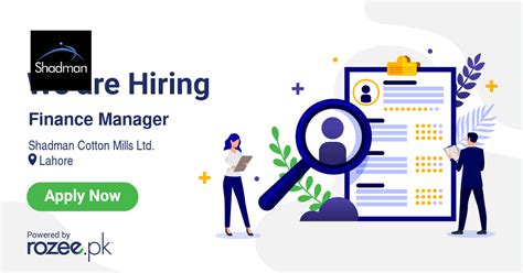 Finance Manager Job Lahore Shadman Cotton Mills Ltd Rozeepk