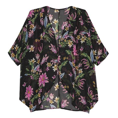Hde Womens Sheer Chiffon Cardigan Loose Summer Cover Up Kimono Boho