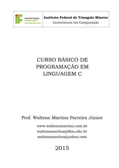 Pdf Apostila De Linguagem C Br · Linguagem De