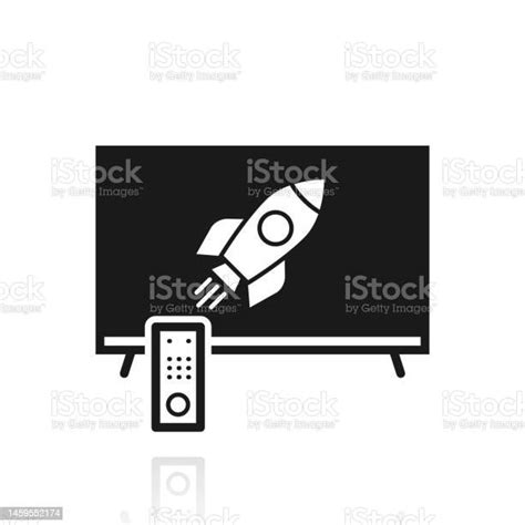 ロケット付きテレビ白い背景に反射するアイコン つながりのベクターアート素材や画像を多数ご用意 つながり アイコン