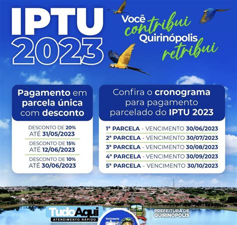 O seu IPTU volta para você Confira o cronograma de pagamento e colabore o desenvolvimento