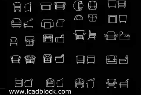 Armchair Cad Block Collection In Dwg Autocad Icadblock 48 Off