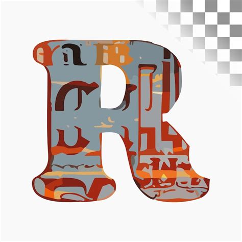 R Design De Letras Estilosa Font Angustiada Retrô Alfabeto Vetor