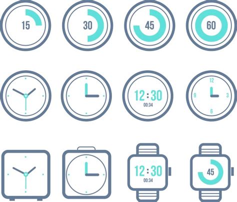 Timer And Stopwatch Clock Icons Royalty Free Vector Image