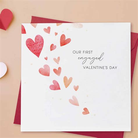 Engaged Valentines Day First Engaged Valentine Card With Love