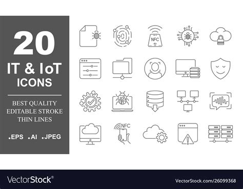 Thin Line Operating System Icons Royalty Free Vector Image