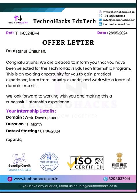 Technohacksedutech Webdevelopmemt Internship Rahul Chauhan
