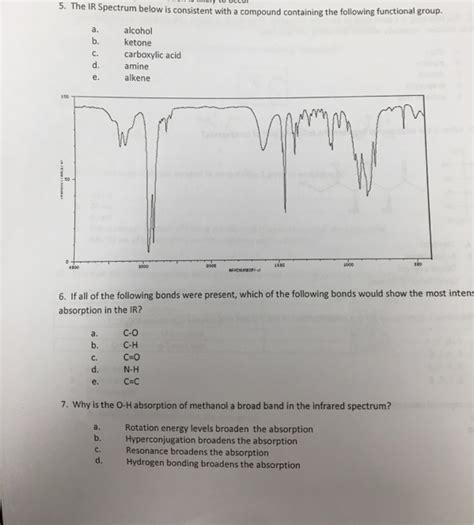 Solved 5 The IR Spectrum Below Is Consistent With A Chegg