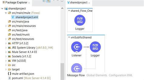 access shared flow in mule 4