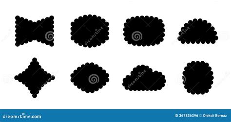 Frames Scalloped Vector Corrugated Bento Grid Shapes Set Scallop Frame Wavy Retro Stickers