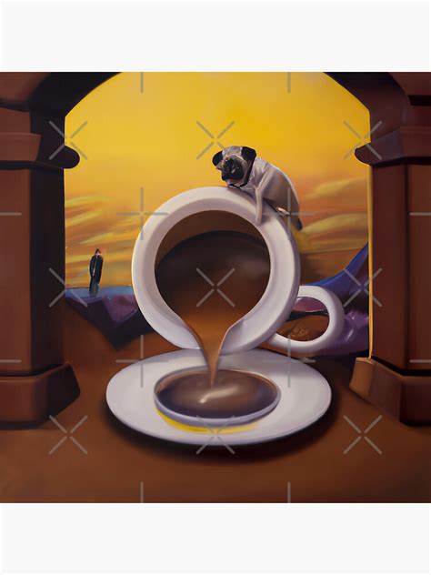 Salvador Dali Inspired Pug Drinking A Coffee To Another Dimension