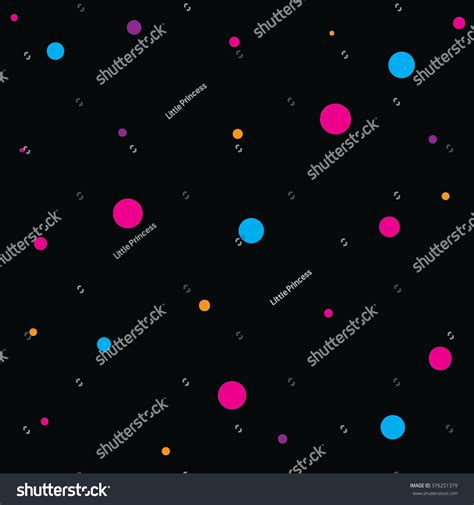 Seamless Cute Dots Pattern On Black Stock Vector Royalty Free