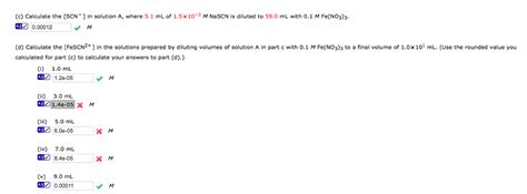Solved C Calculate The SCN In Solution A Where ML Chegg Com