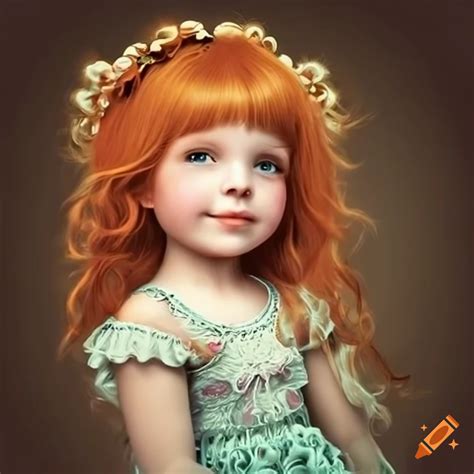 Illustration Of Cute Ginger Haired Girls On Craiyon