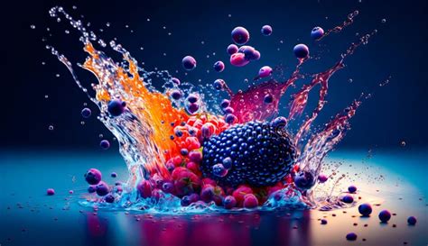 Colorful Fruit Splashing Into The Water Generative Ai Stock Illustration Illustration Of