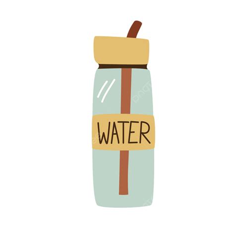 Reusable Straw Vector Png Images Tourist Reusable Bottle With Water