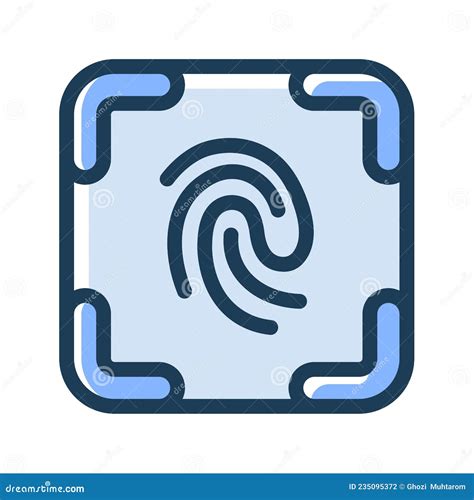 Fingerprint Indentification Security Scan Single Isolated Icon With