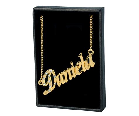 Name Necklace Daniela Gold Plated 18ct Personalised Necklace Etsy