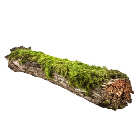 AI Generated Green Moss On Rotten Bark Tree Clip Art 40218134 PNG
