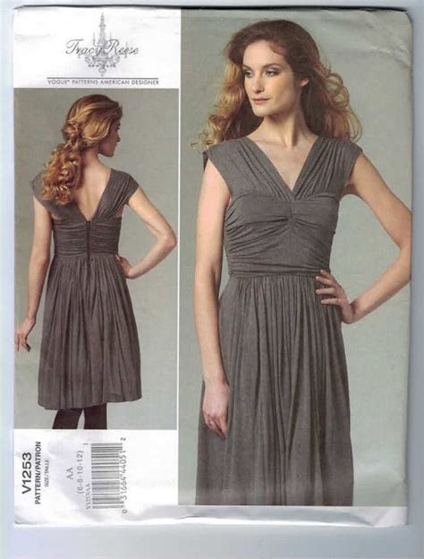 Misses Sewing Pattern Vogue V1253 Tracy Reese Gathered V Neck Etsy