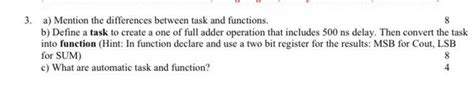 solved 3 a mention the differences between task and