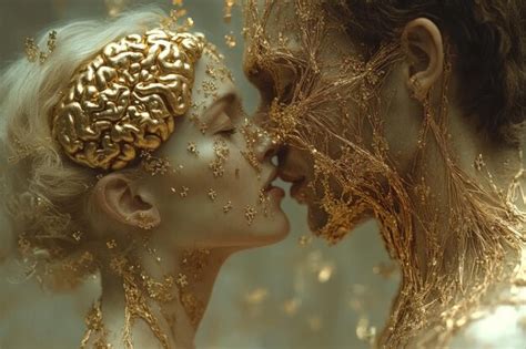 Subcortical Structures Basal Ganglia Golden Couple With Intricate Neural Patterns On Their Faces