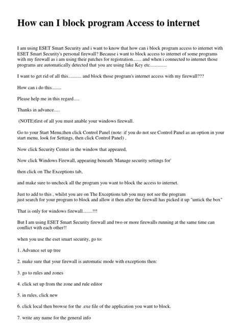 Pdf How Can I Block Program Access To Internet Dokumentips