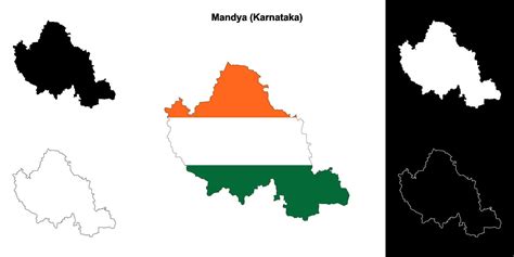 Mandya District Karnataka Outline Map Set 56320863 Vector Art At Vecteezy