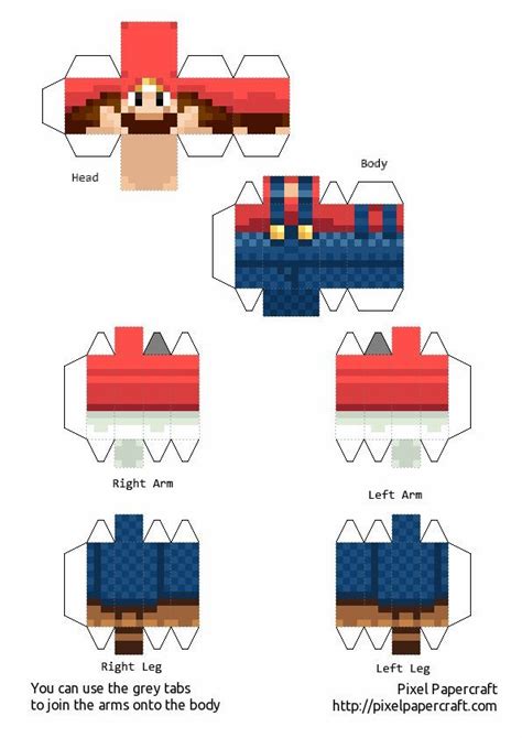 Papercraft Mario Manualidades De Minecraft