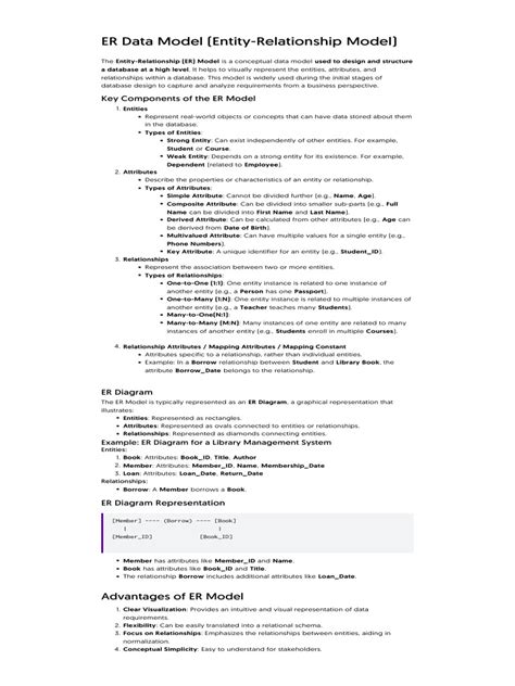 Er Data Model Entity Relationship Model Pdf Conceptual Model Data Model