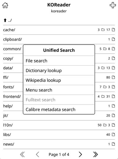 Fr Unified Search Selector · Issue 11054 · Koreaderkoreader · Github
