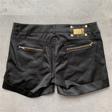 Black Satin Booty Shorts By Rinascimento ⚜️ Mid Depop