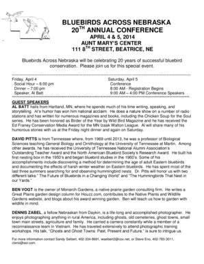 Fillable Online Bbne Bluebirds Across NEBRASKA Bbne Fax Email Print PdfFiller