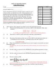 Midterm S Example Solutions Pdf ResEc Intermediate Statistics Sample Midterm