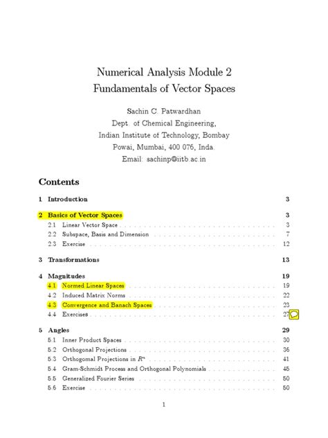 Module 2 Vector Spaces Fundamentals 14aug2020 Download Free Pdf