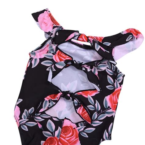 Новинка одежда для купания для девочек летний купальник без рукавов с цветочным принтом на