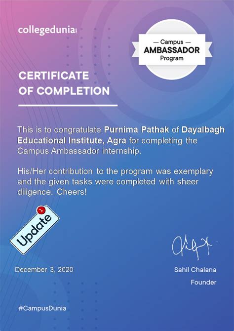 purnima pathak on linkedin internship experience completed campusambassador collegedunia