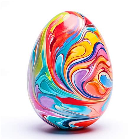 Premium Photo Colorful Painted Easter Egg With Isolated White Background