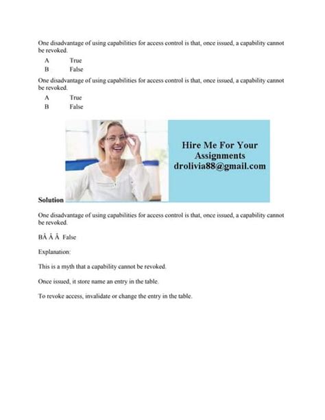 One Disadvantage Of Using Capabilities For Access Control Is That Oncdocx Technology And Computing
