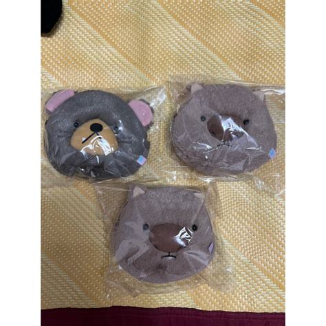 Sunlemon 日本正版 Wombat 袋熊家族 袋熊 鴨嘴獸 袋灌 吊飾 絨毛 娃娃 玩偶 零錢包 小物包 收納包 蝦皮購物