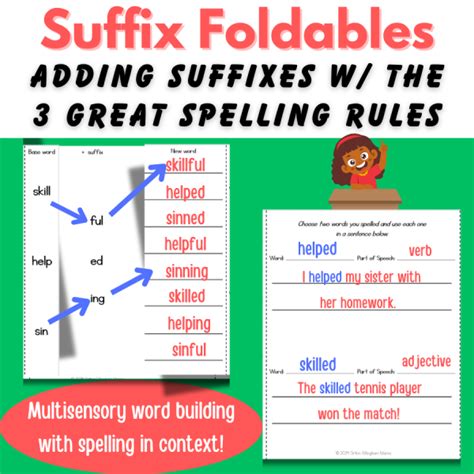 Suffix Foldables Adding Suffixes W Three Great Spelling Rules Orton Gillingham Mama