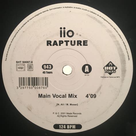 Iio Rapture 2001 Vinyl Discogs